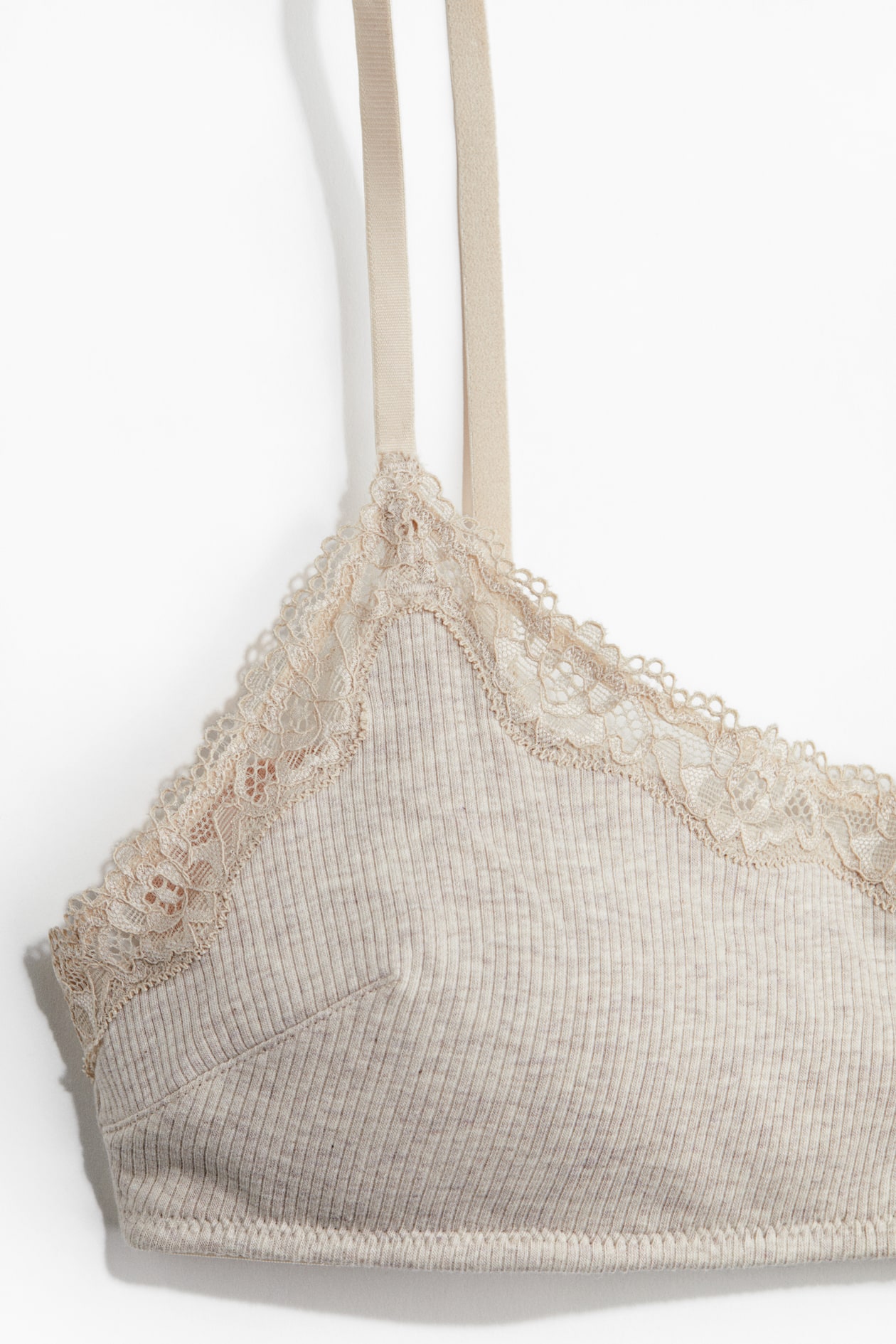 Padded soft jersey bra - Light beige marl - Ladies | H&M GB