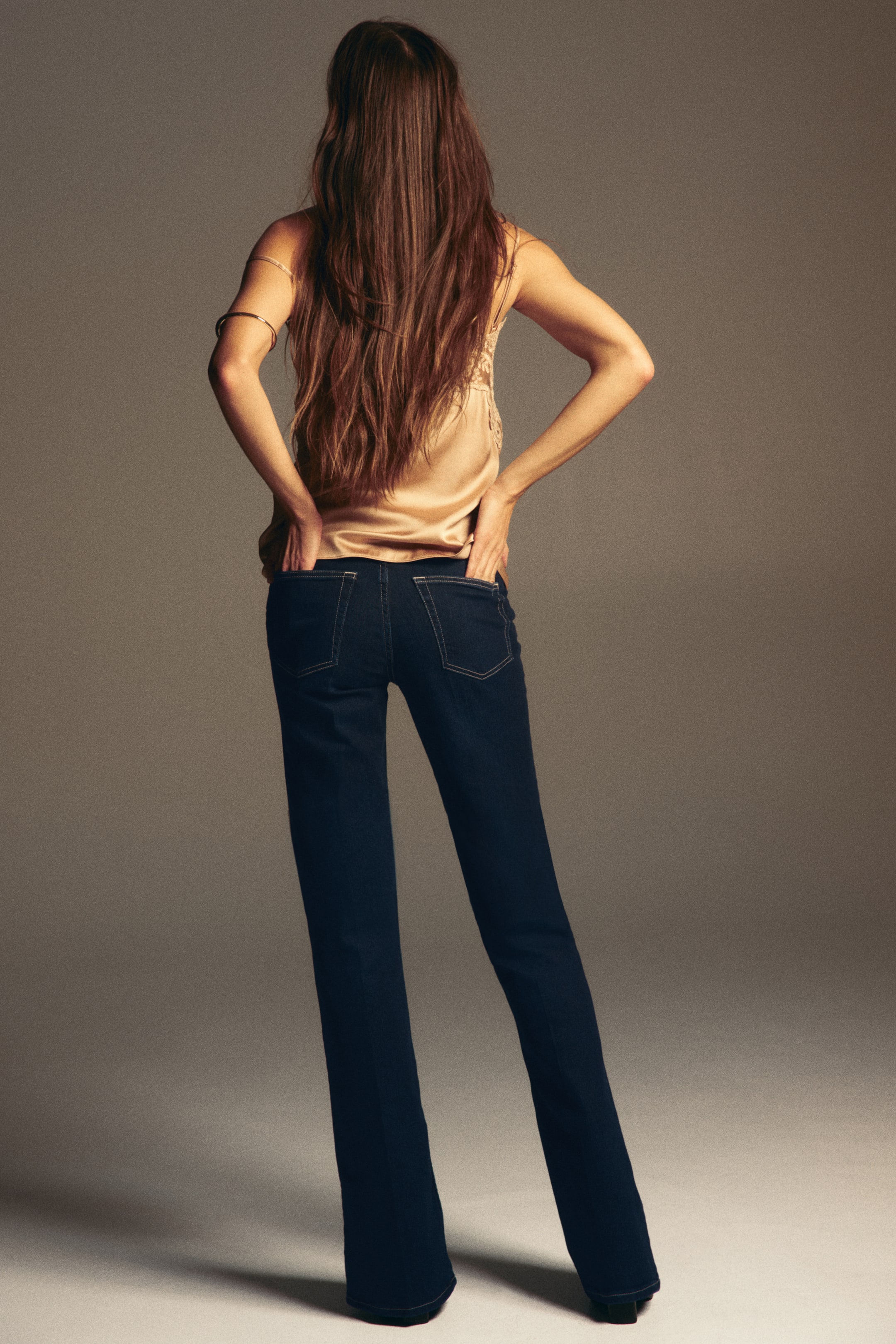 Flared High Jeans - Dark denim blue - Ladies | H&M US