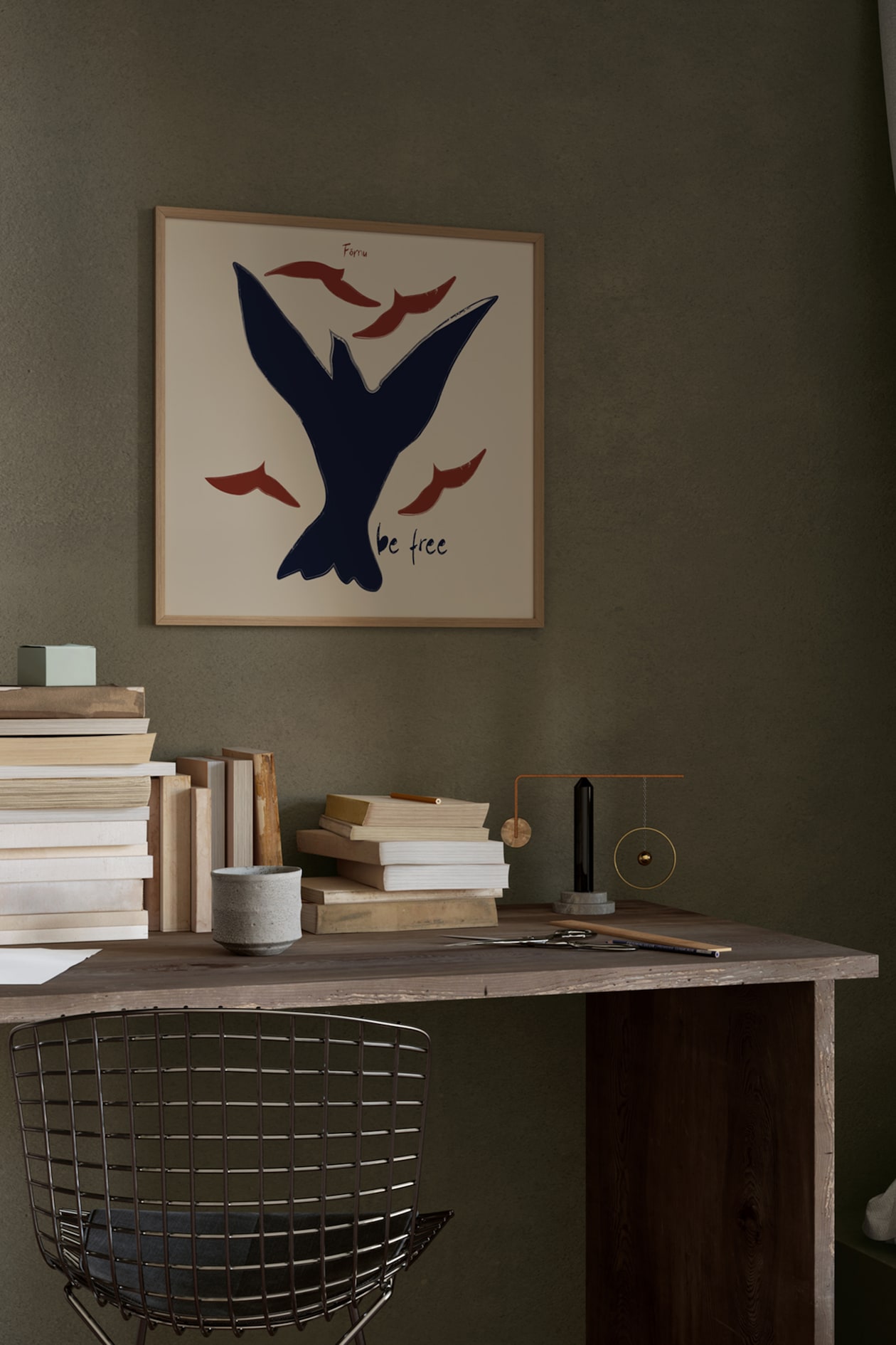 Fōmu Illustrations - Free Blå Fugl Kvadrat - Beige / Azul - Poster ...