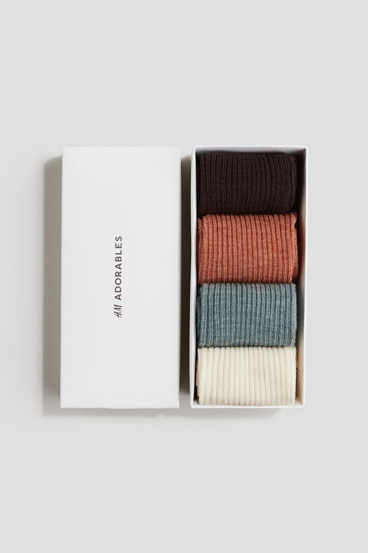 Dark brown/rust red/turquoise 4-pack Wool-Blend Socks for kids | H&M US