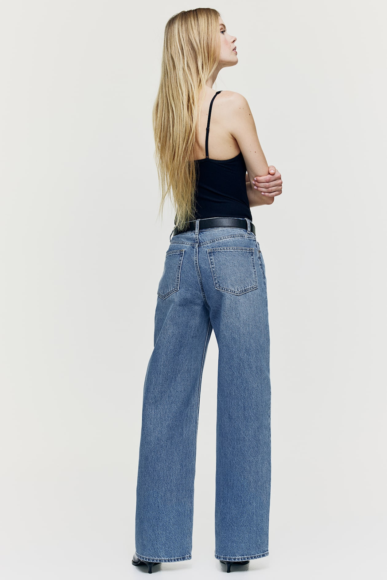 Wide-cut Jeans - Denim blue - Ladies | H&M PH