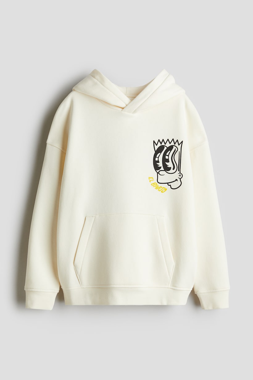 Motif-detail hoodie - Cream/The Simpsons - Kids | H&M GB