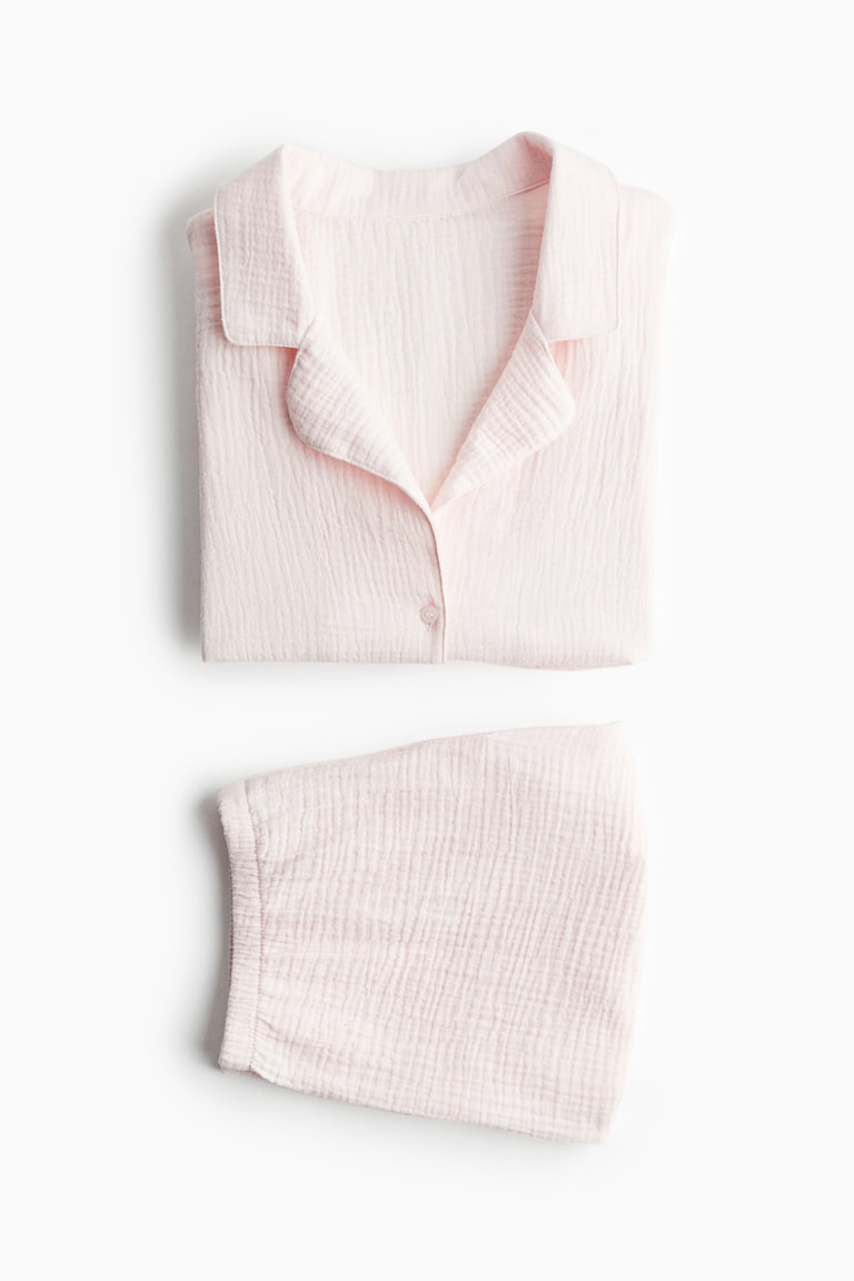Cotton muslin pyjamas - Light pink - Ladies | H&M IN