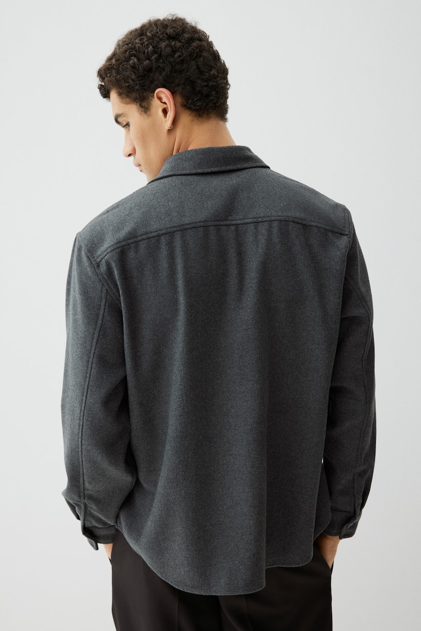 Men’s Dark gray Regular Fit Felted Overshirt | H&M CA
