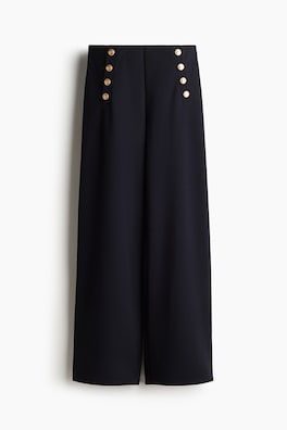 Women's Navy blue Button-front Pants | H&M CA
