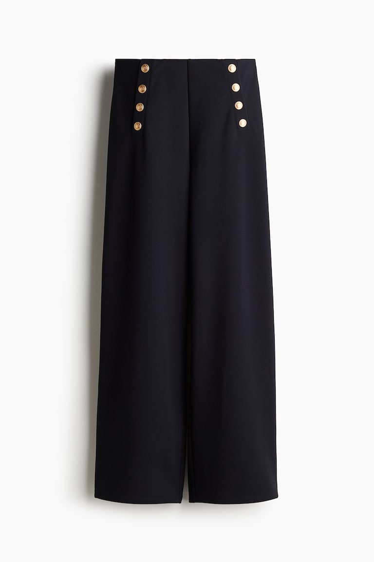 Women's Navy blue Button-front Pants | H&M CA