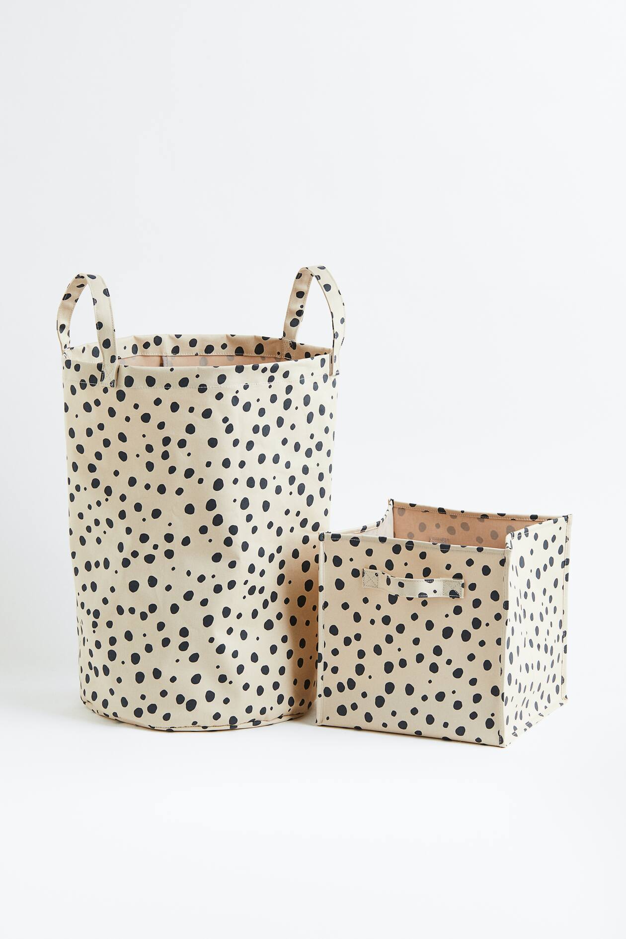 Printed Storage Basket - Light beige/dotted - Home All | H&M US