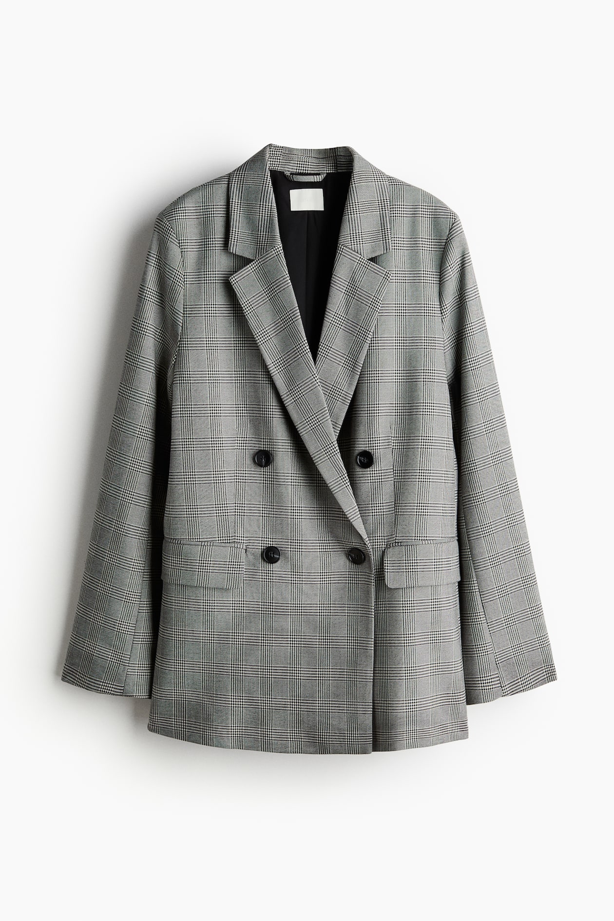 Women's Gray/checked Double-Breasted Blazer | H&M CA