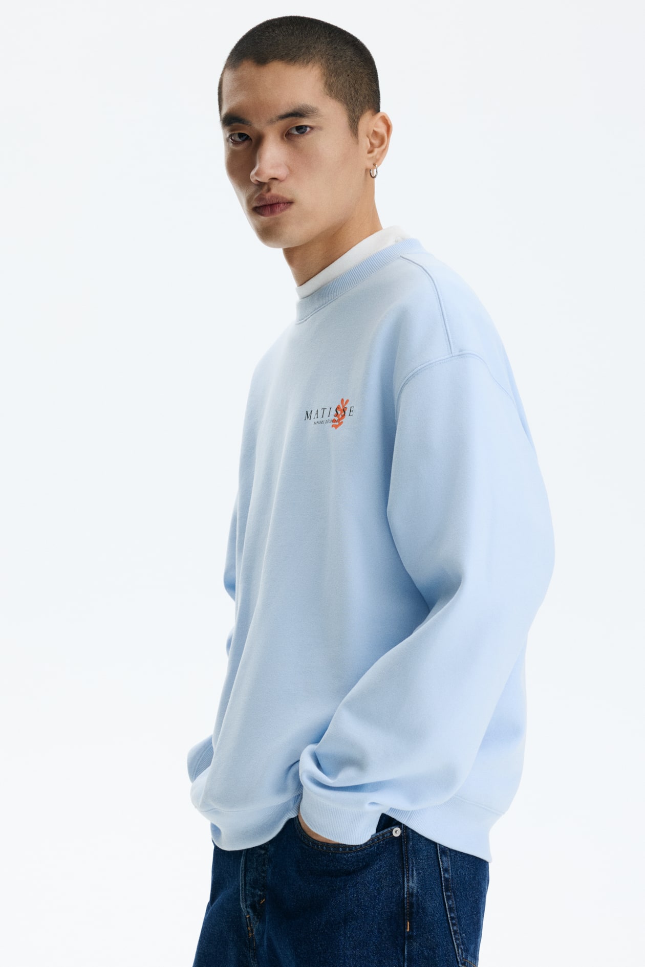 Men’s Light blue/Matisse Loose Fit Sweatshirt | H&M CA