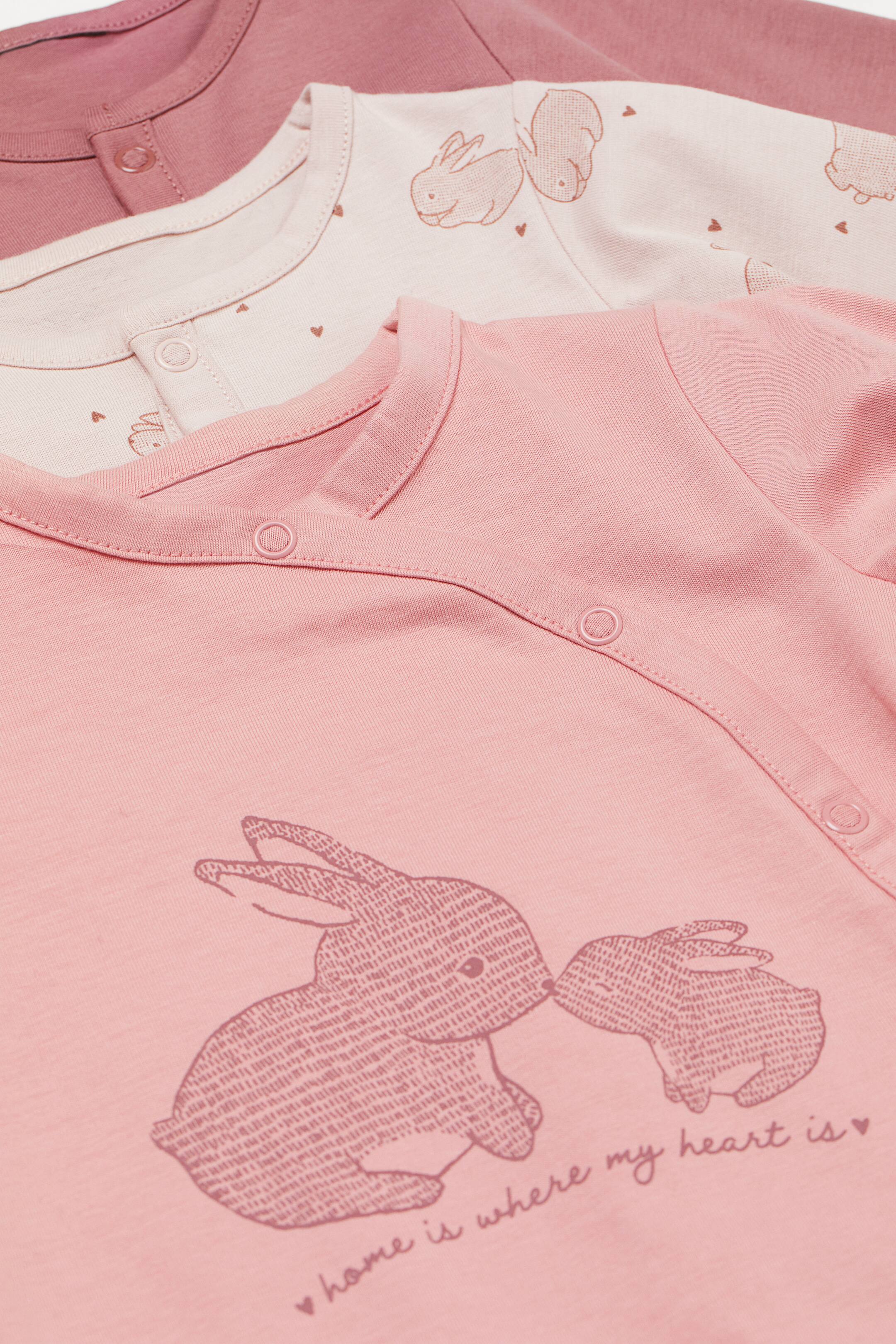 Tri pamučne jednodelne pidžame - Stara ruža/zeke - Kids | H&M RS