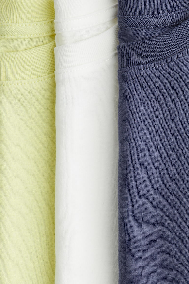 Dark blue/light yellow 3-pack T-shirts for kids | H&M CA