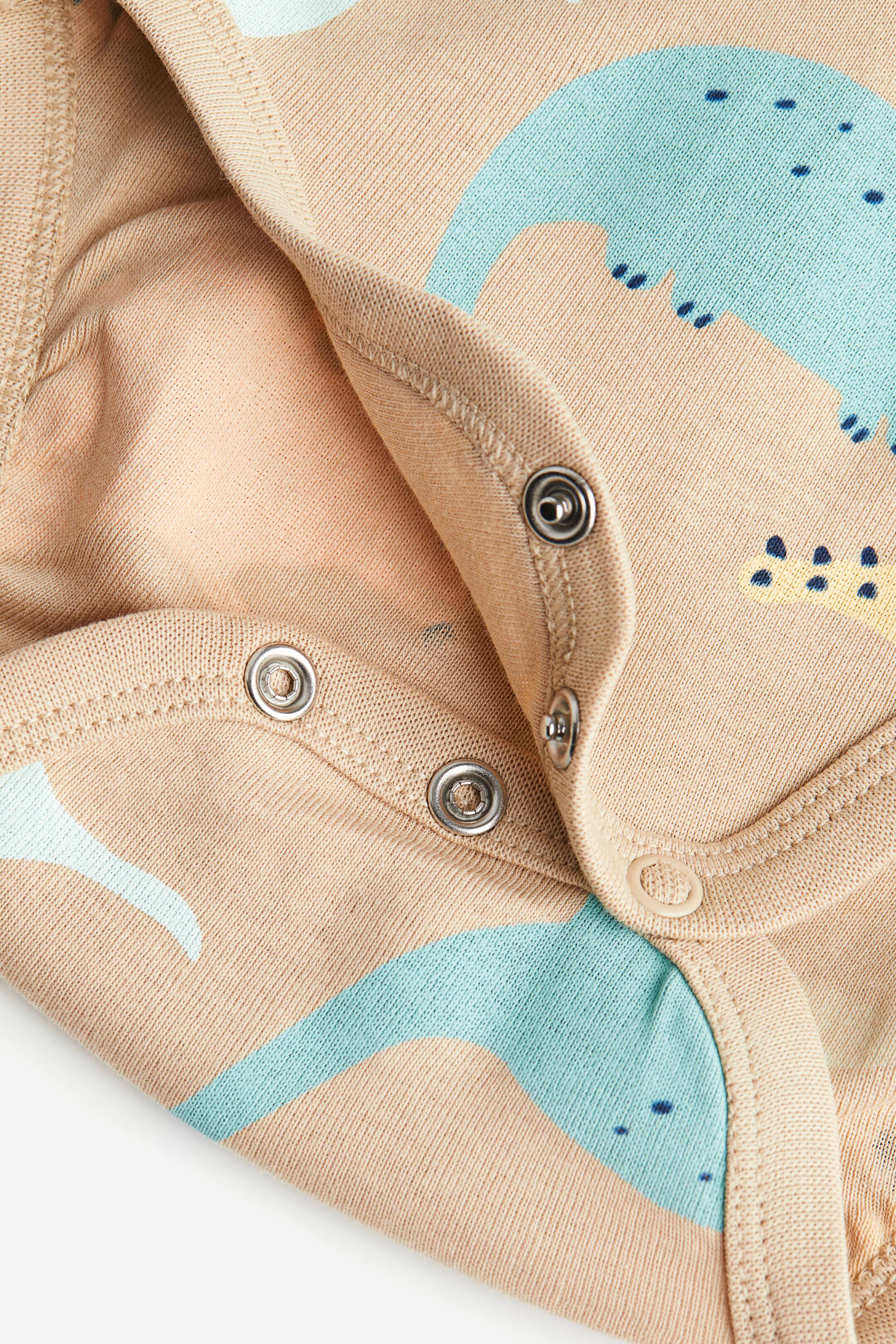 Patterned bodysuit - Beige/Dinosaurs - Kids | H&M HK
