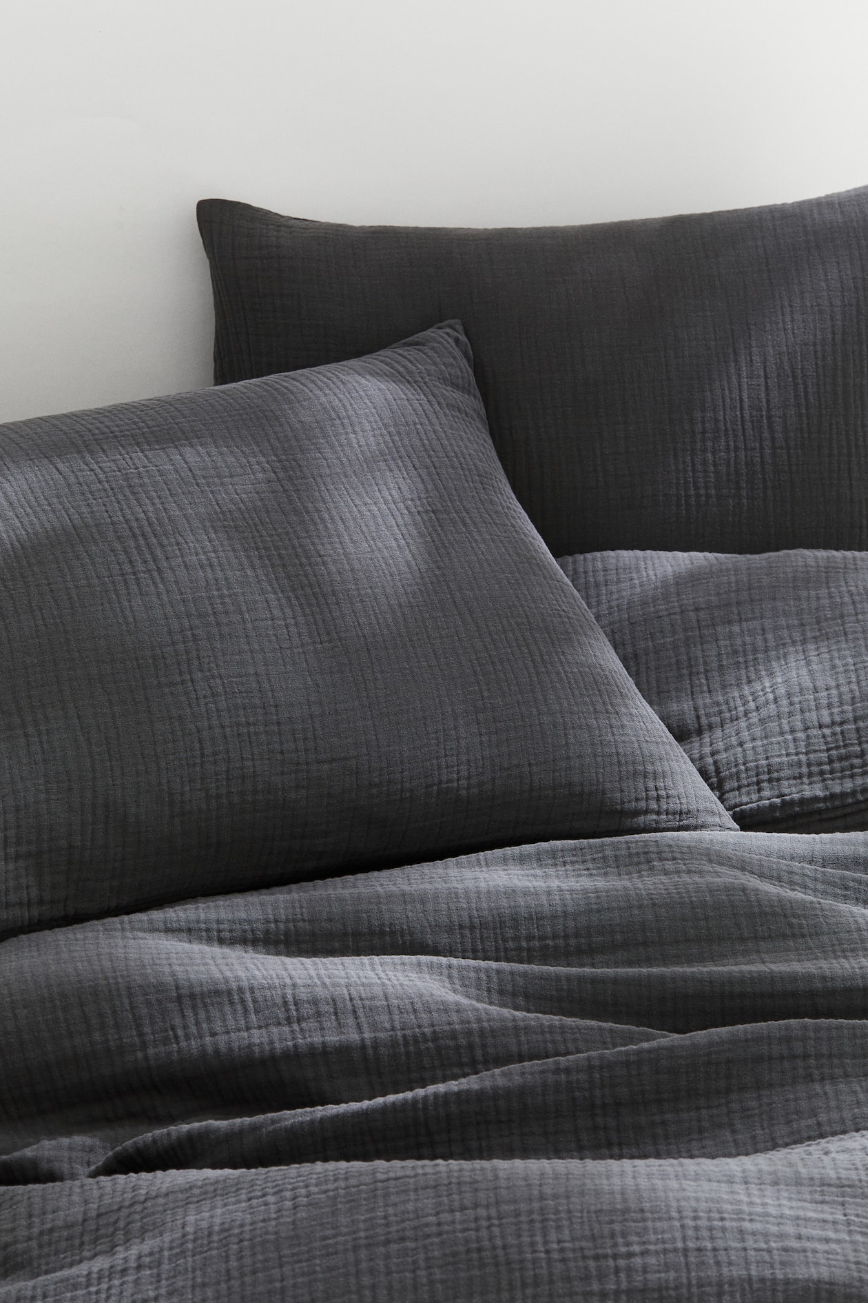 Muslin King/Queen Duvet Cover Set - Charcoal gray - Home All | H&M US