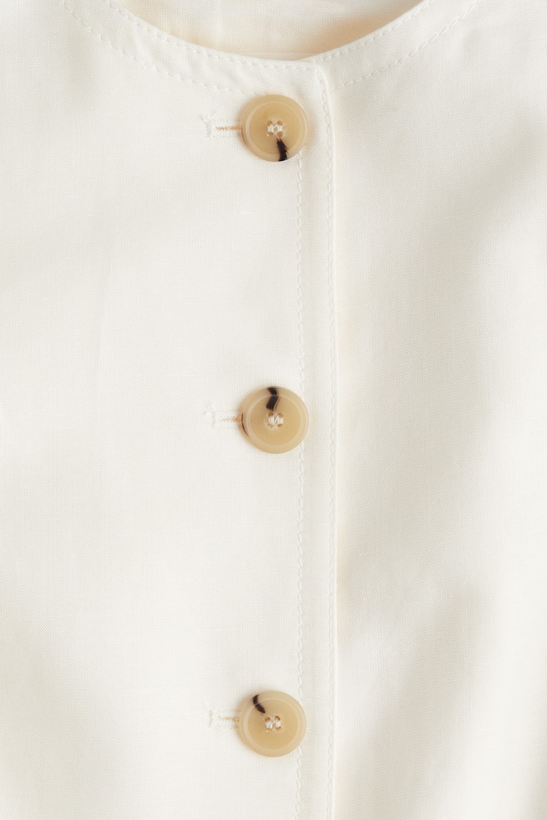 Women's Cream Linen-Blend Jacket | H&M CA