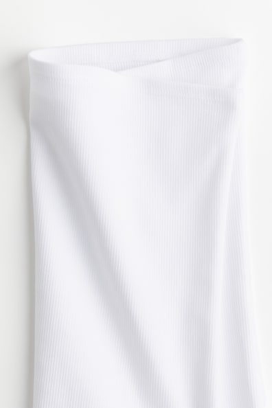 Ribbed Tube Top - White - Ladies | H&M US