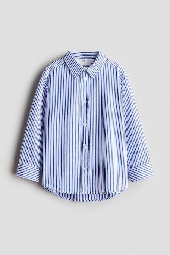 Blue/white striped Cotton Shirt for kids | H&M US