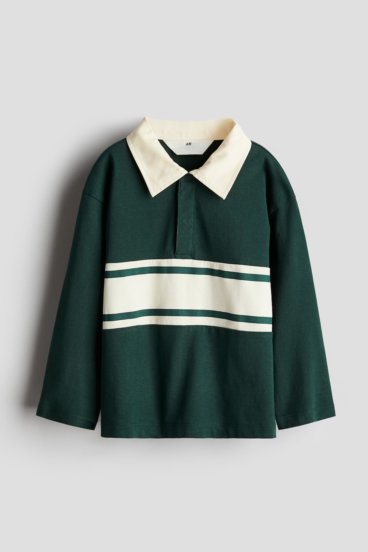 Rugby Shirt - Dark green/striped - Kids | H&M US