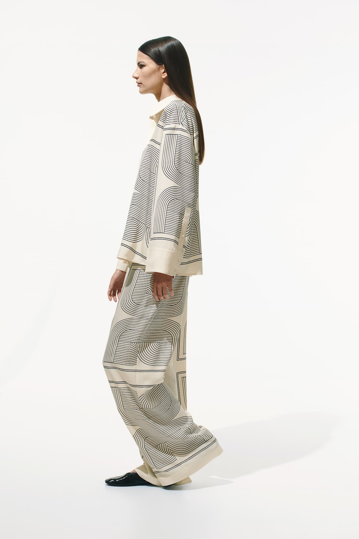 Straight-Leg Pants - Cream/patterned - Ladies | H&M US