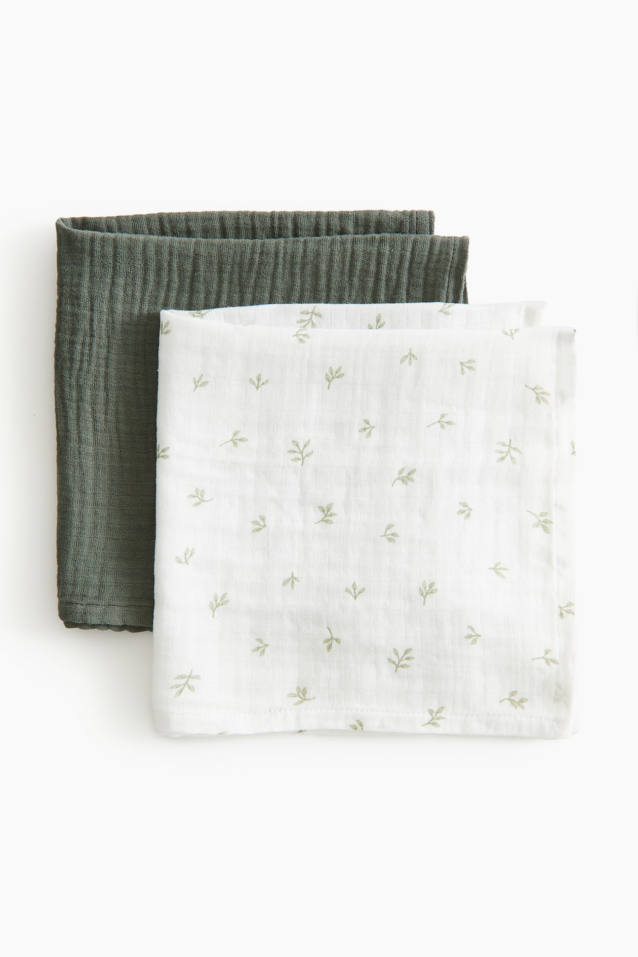 2-Pack Small Muslin Burp Cloths - White/patterned - Home All | H&M US