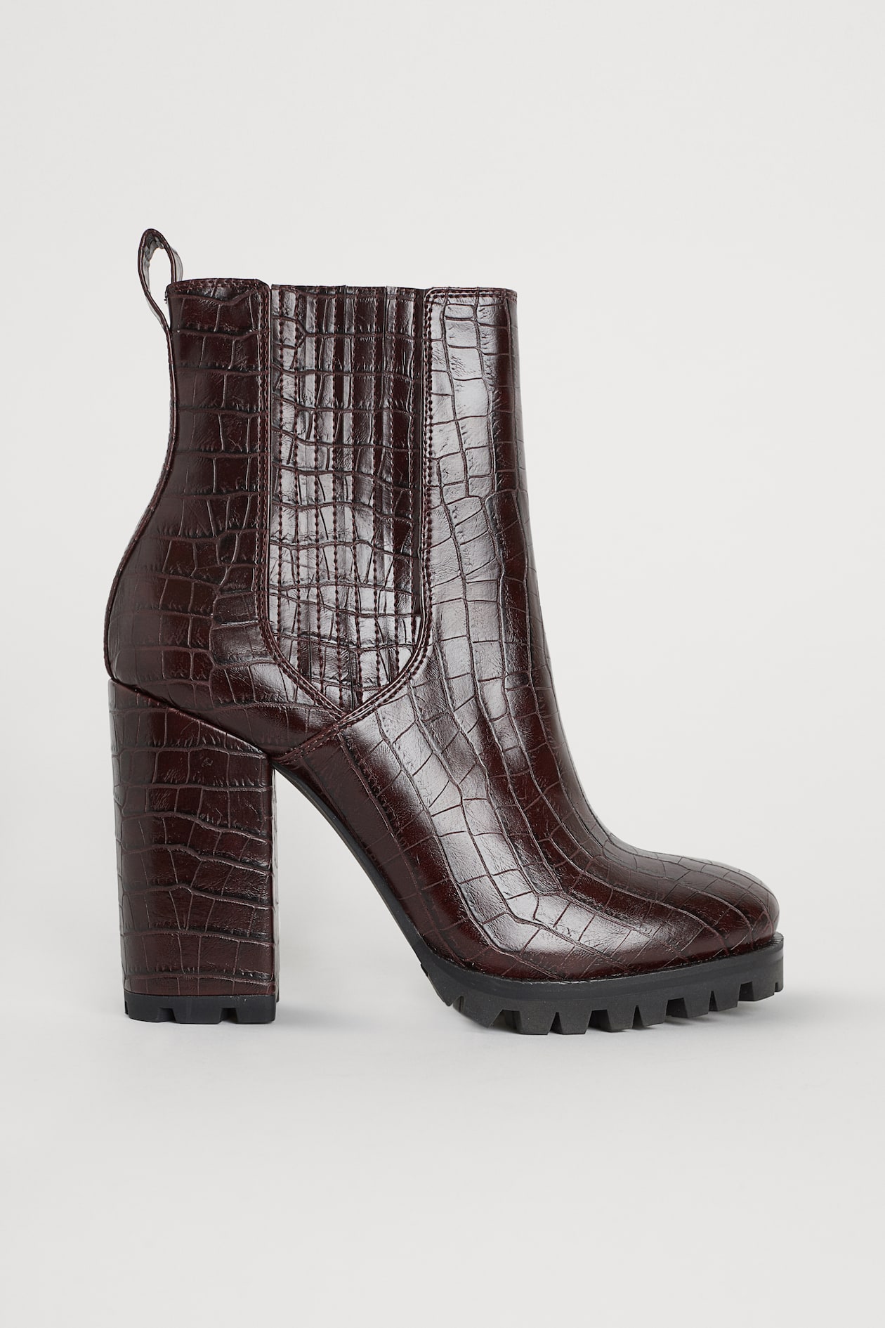 Botines con tacón grueso - Tacón alto - Rojo oscuro - MUJER | H&M ES