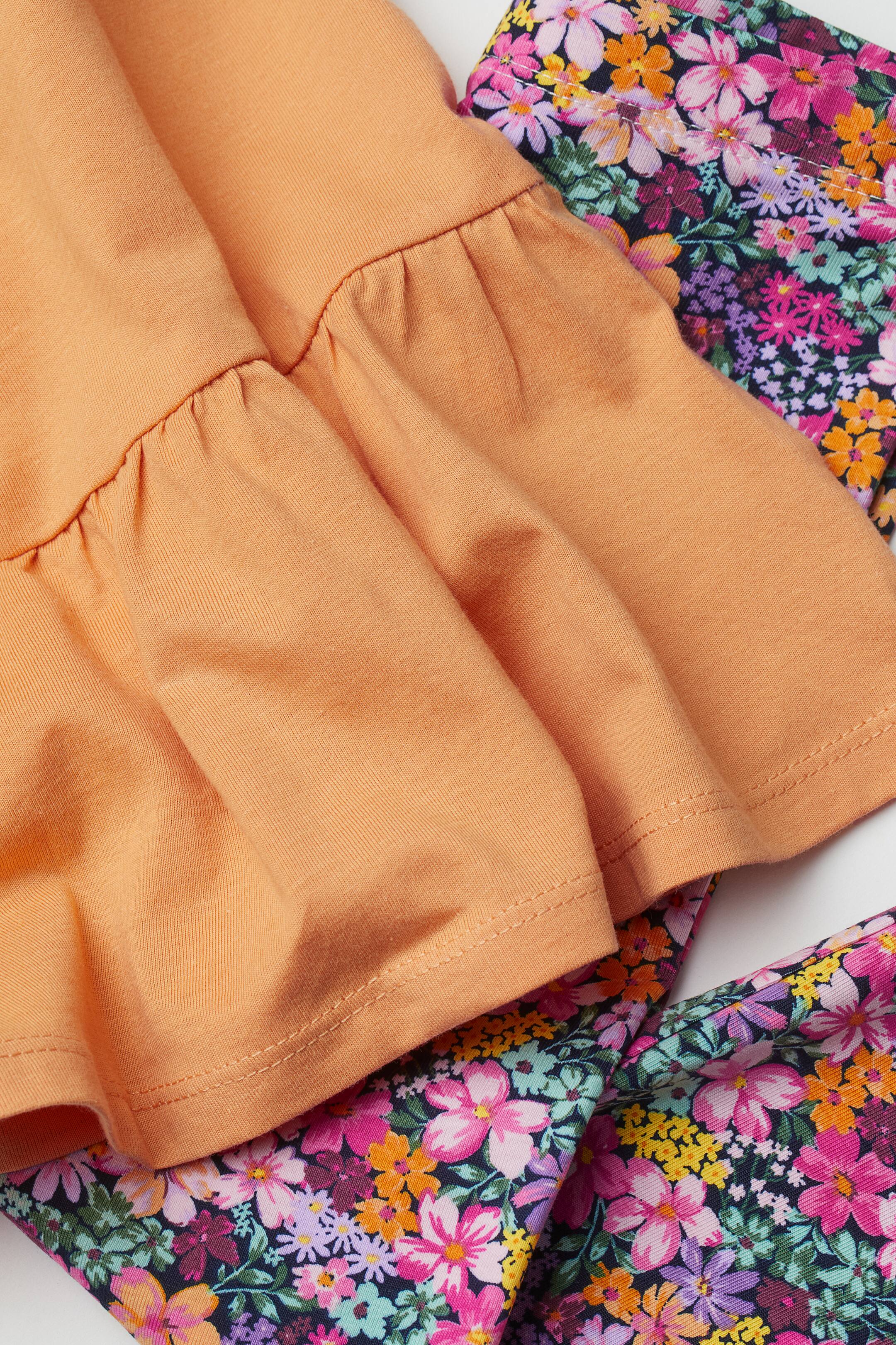 2-piece cotton set - Light orange/Yay - Kids | H&M HK