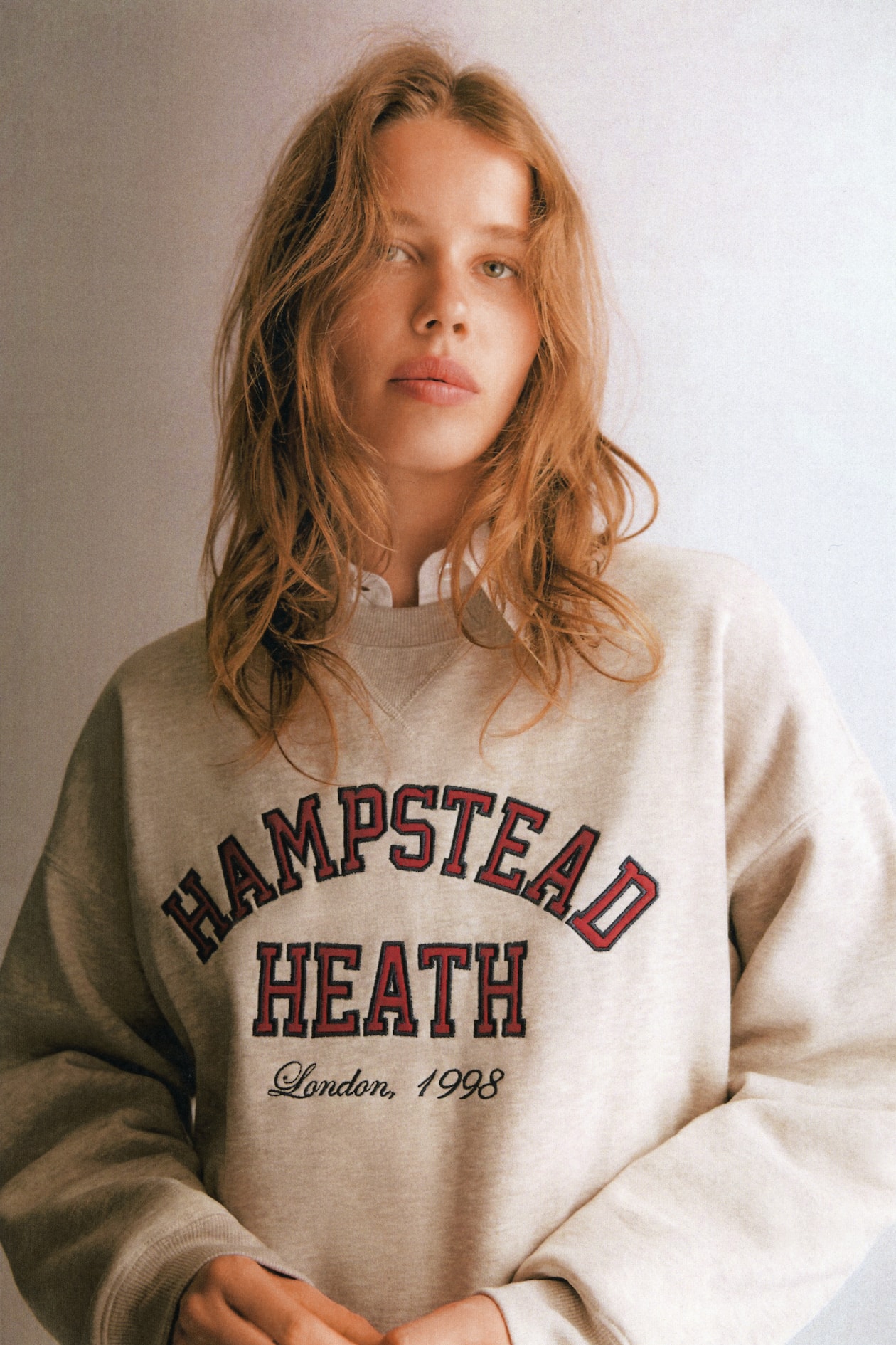 סווטשירט עם כיתוב - בז' בהיר/Hampstead Heath - Ladies | H&M IL