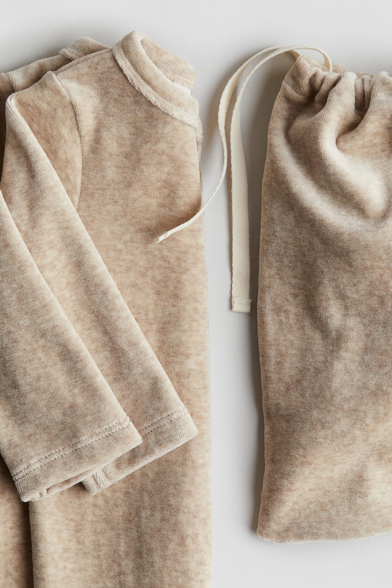 Velour sleepsuit gift set - Beige - Kids | H&M GB