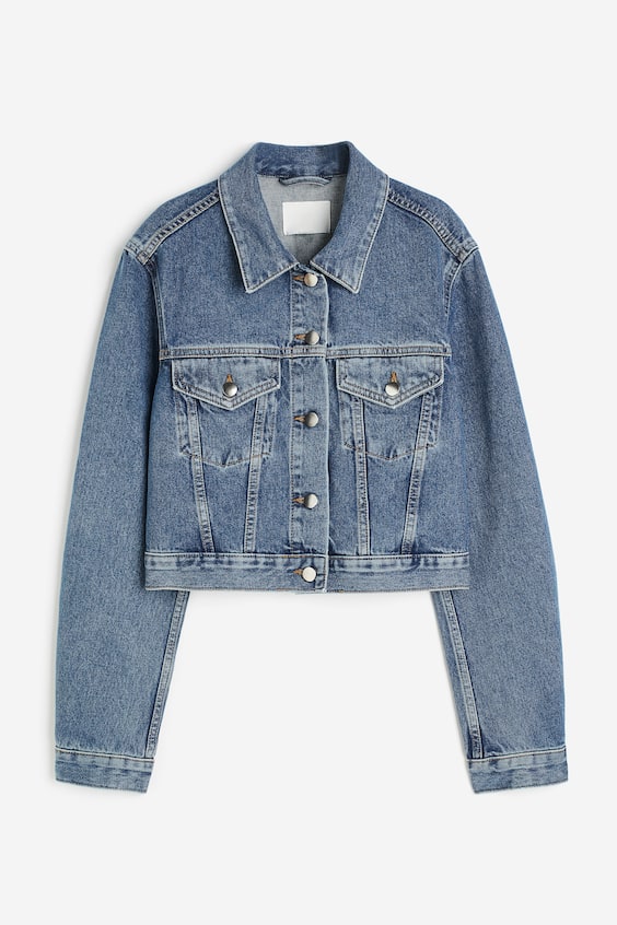 Cropped denim jacket - Denim blue - Ladies | H&M GB