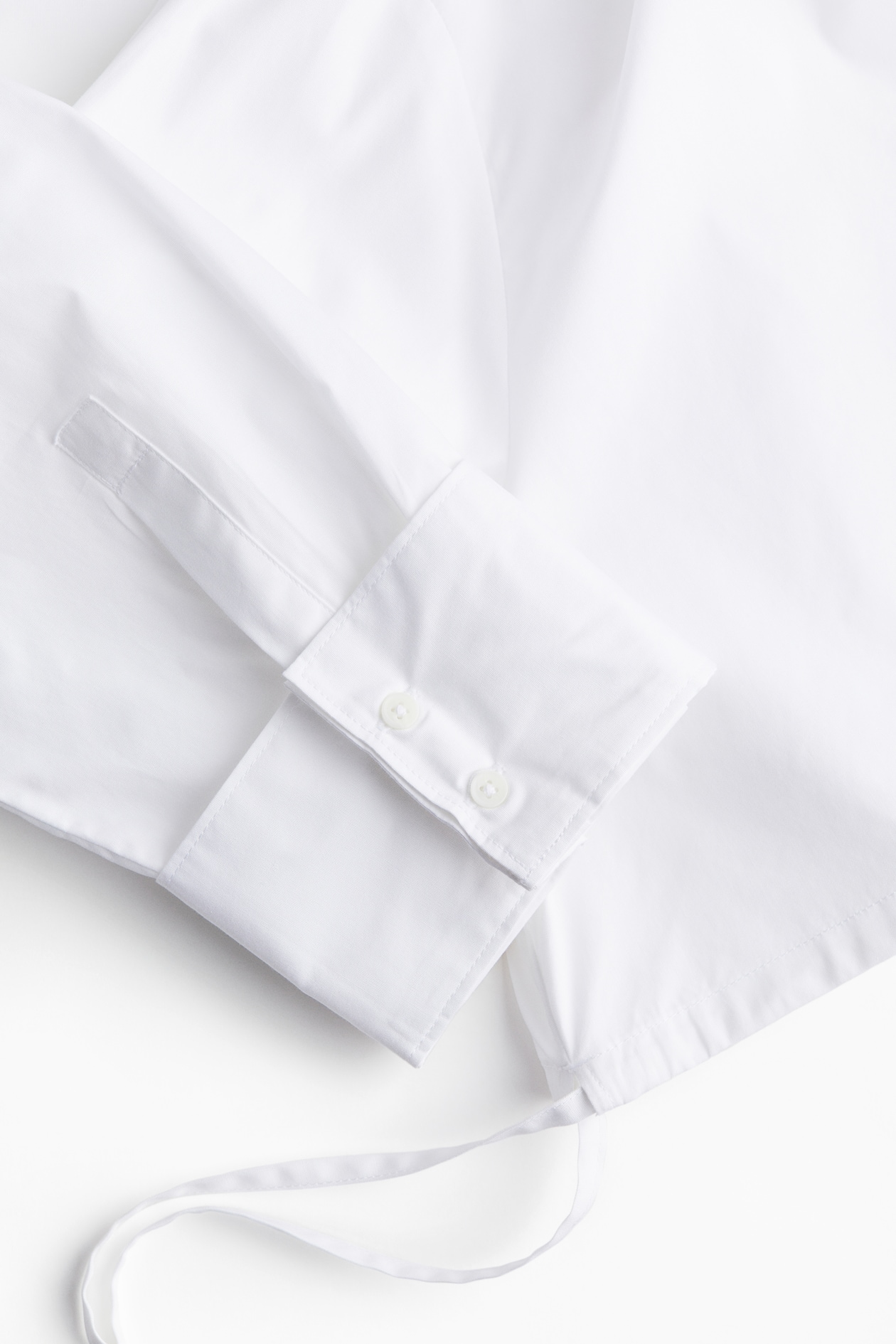 Women's White Cropped Drawstring-detail Shirt | H&M US