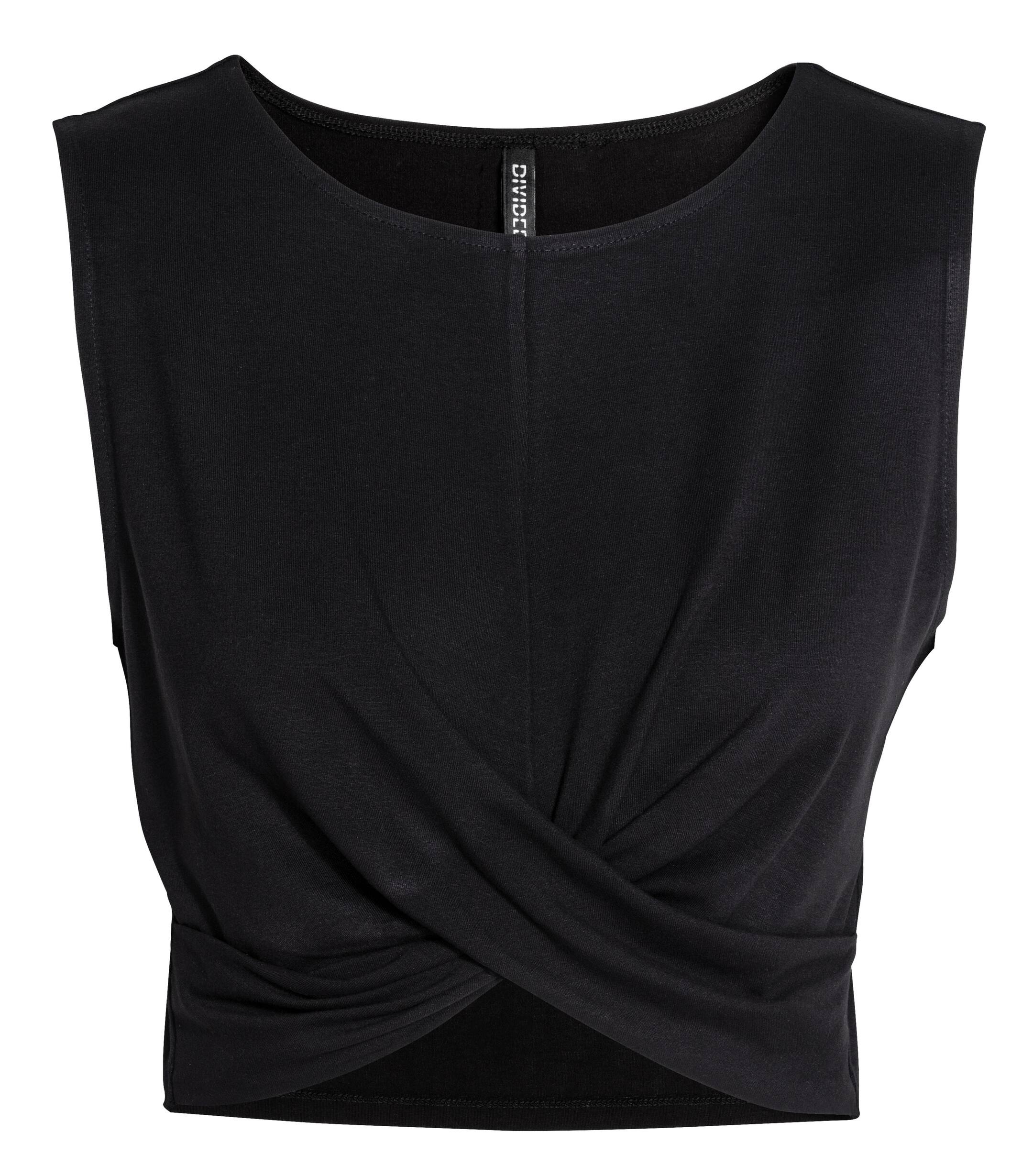 Gedrapeerde tricot top - Zwart - DAMES | H&M NL