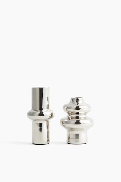 Silver-colored 2-Pack Mini Metal Vases at H&M Home | H&M US