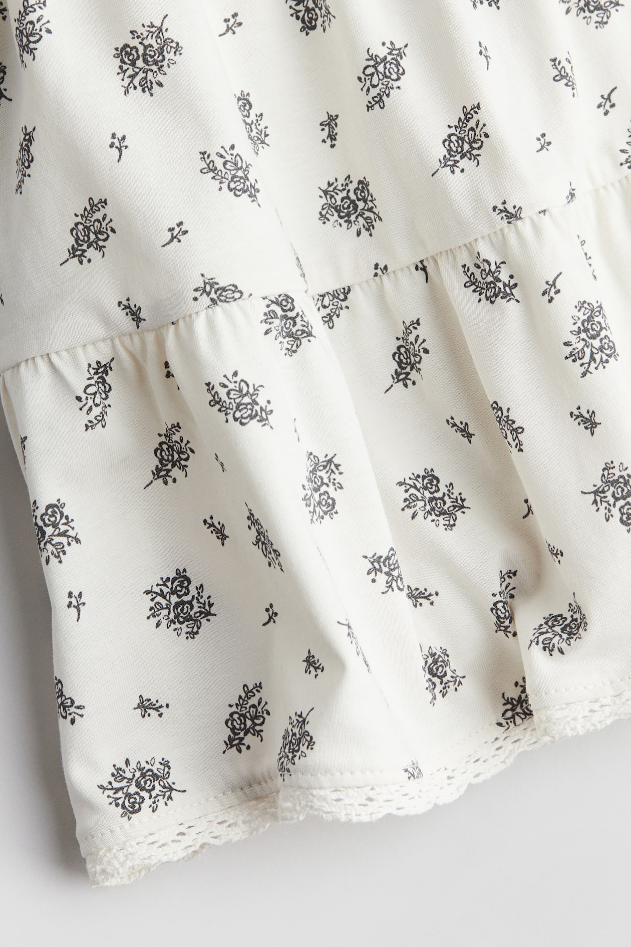 White/floral Cotton Jersey Dress with Shoulder Straps for kids | H&M US