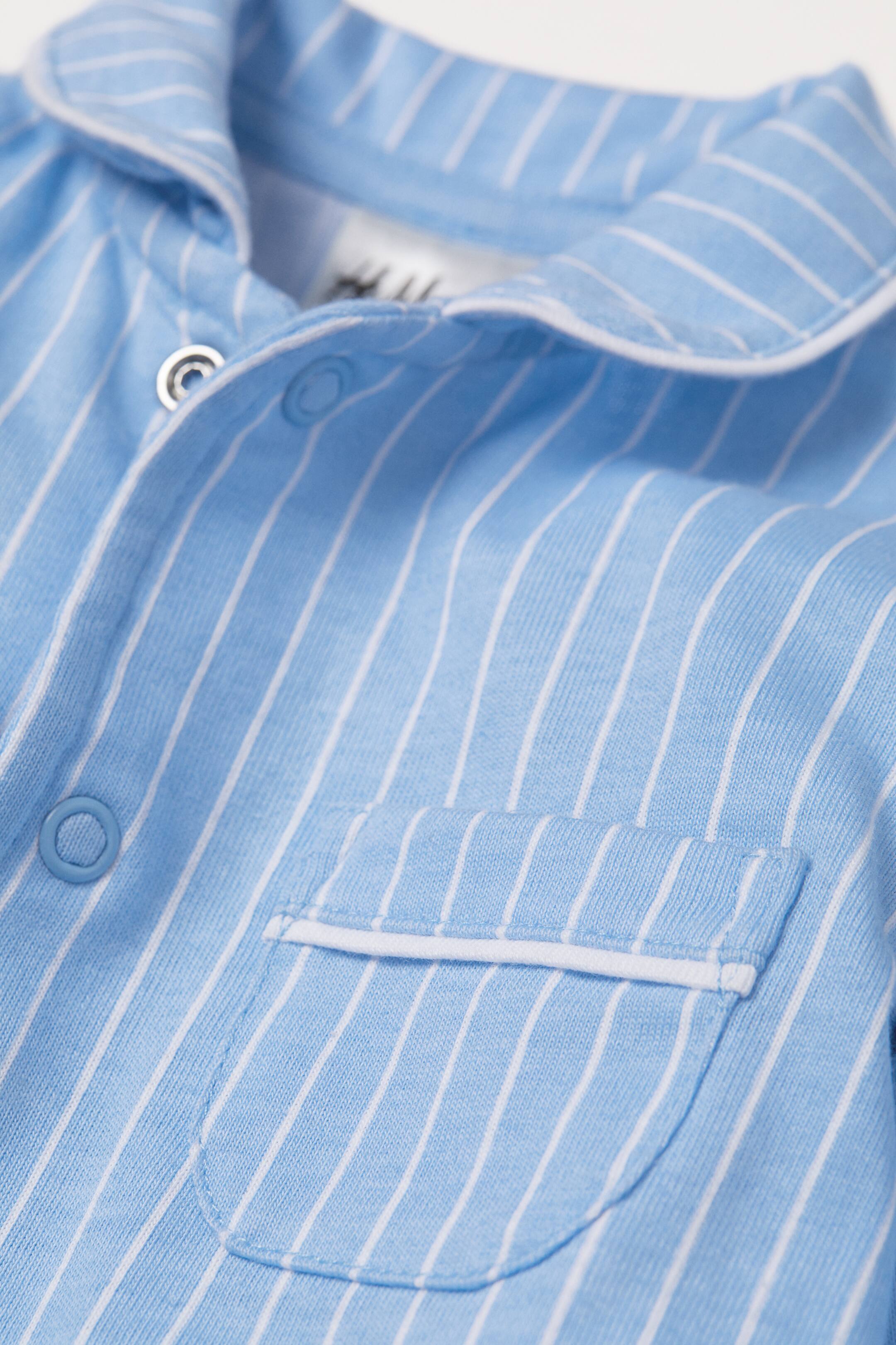 All-in-one pyjamas - Light blue/White striped - Kids | H&M GB