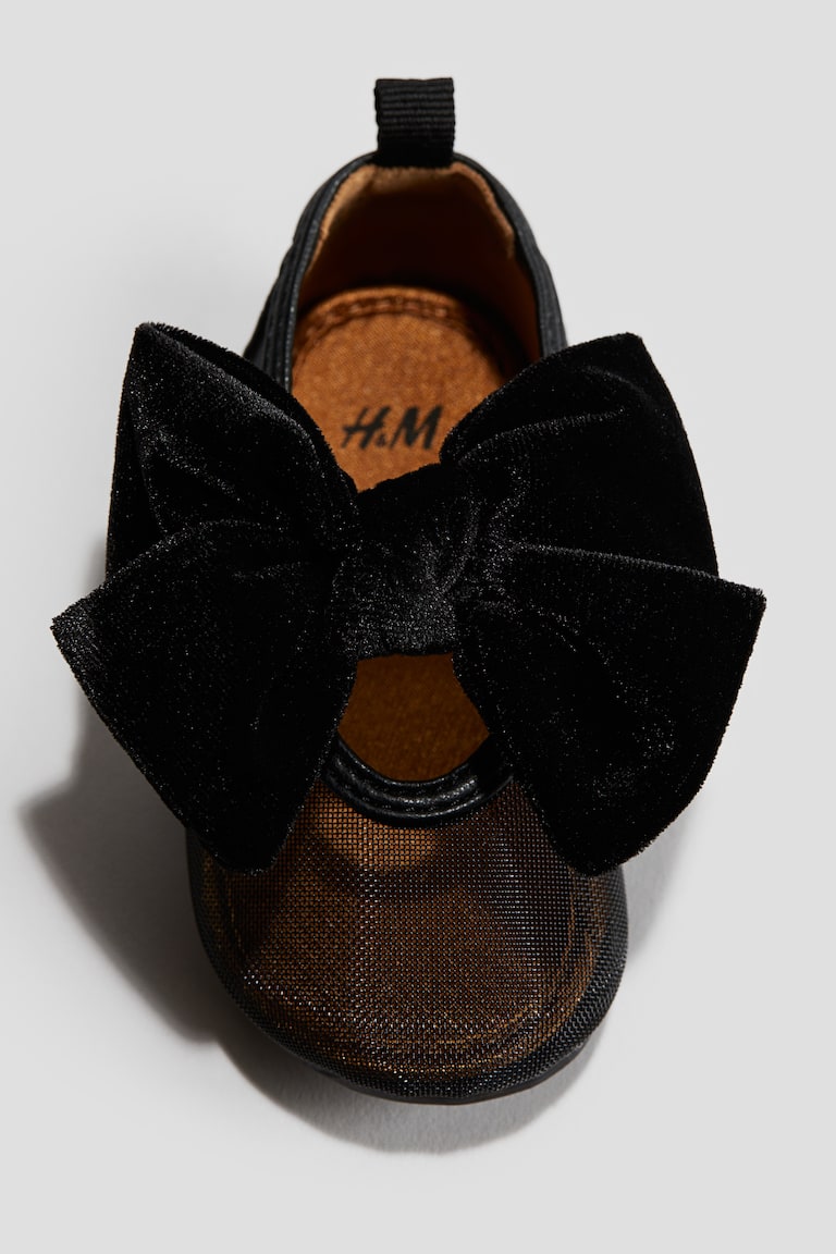 Black Velvet-Bow Ballet Flats for kids | H&M CA