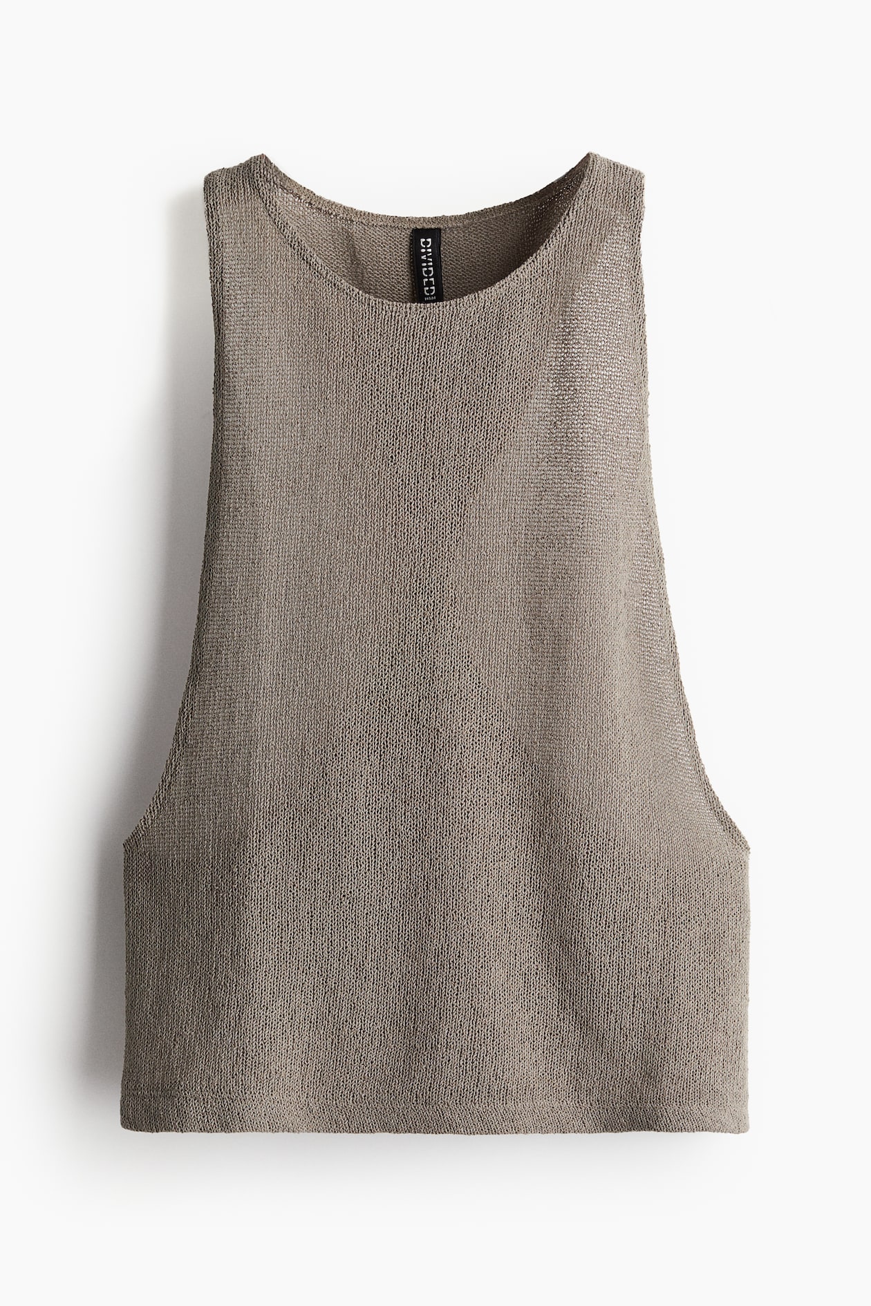 Twist-detail knitted vest top - Greige - Ladies | H&M GB