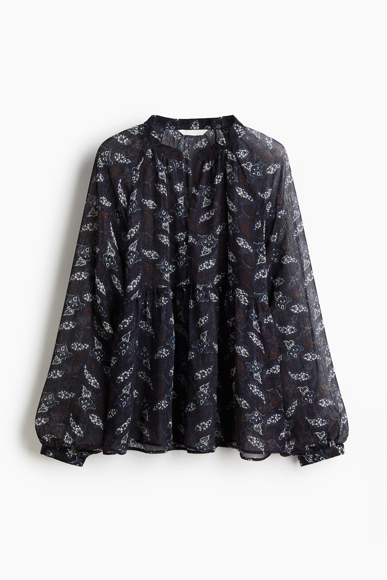 Blouse en mousseline à motif - Marine/motif cachemire - FEMME | H&M CA