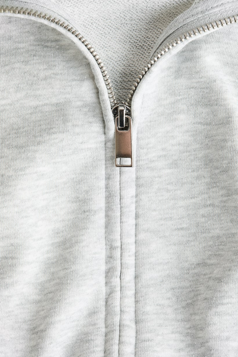 Sudadera corta con zíper - Gris jaspeado claro - Ladies | H&M MX