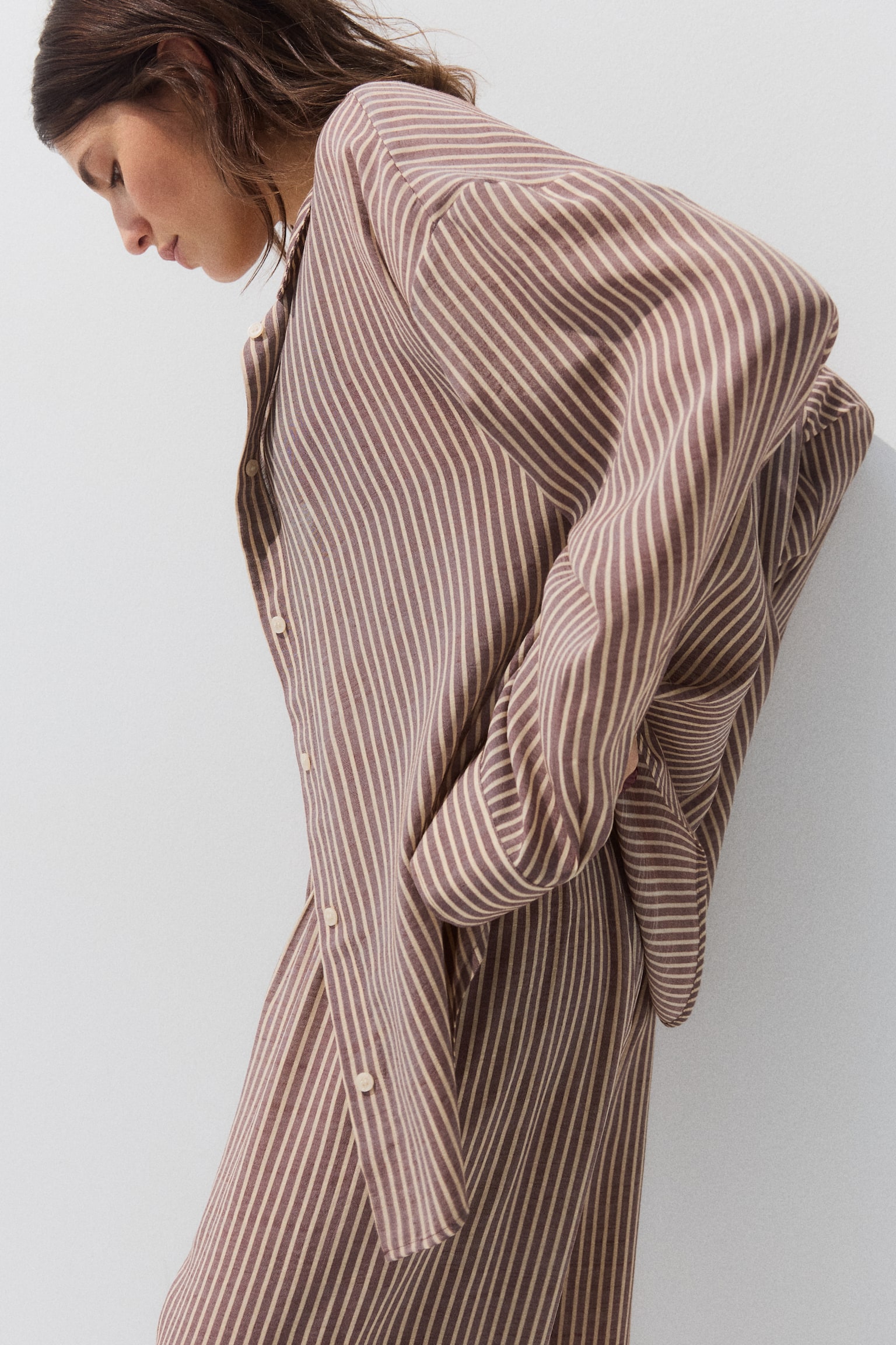 Beach shirt - Brown/Striped - Ladies | H&M IE