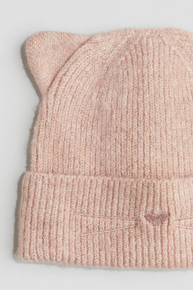 Light dusty pink Ear-Detail Beanie for kids | H&M US