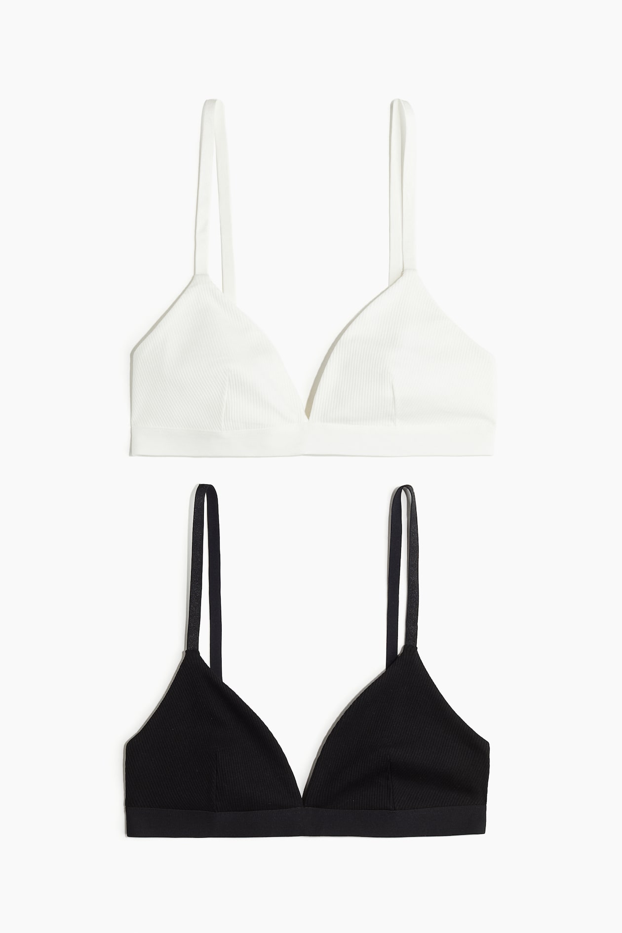 Women's Black/white 2-pack Soft-cup Cotton Bras | H&M US