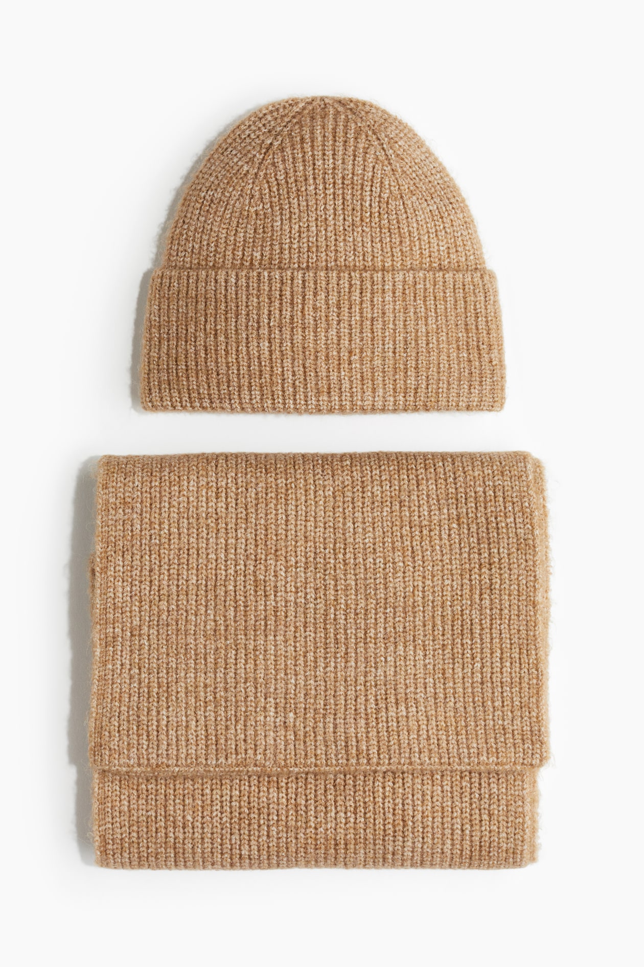 Men’s Dark beige 2-piece Knit Scarf and Beanie Set | H&M US