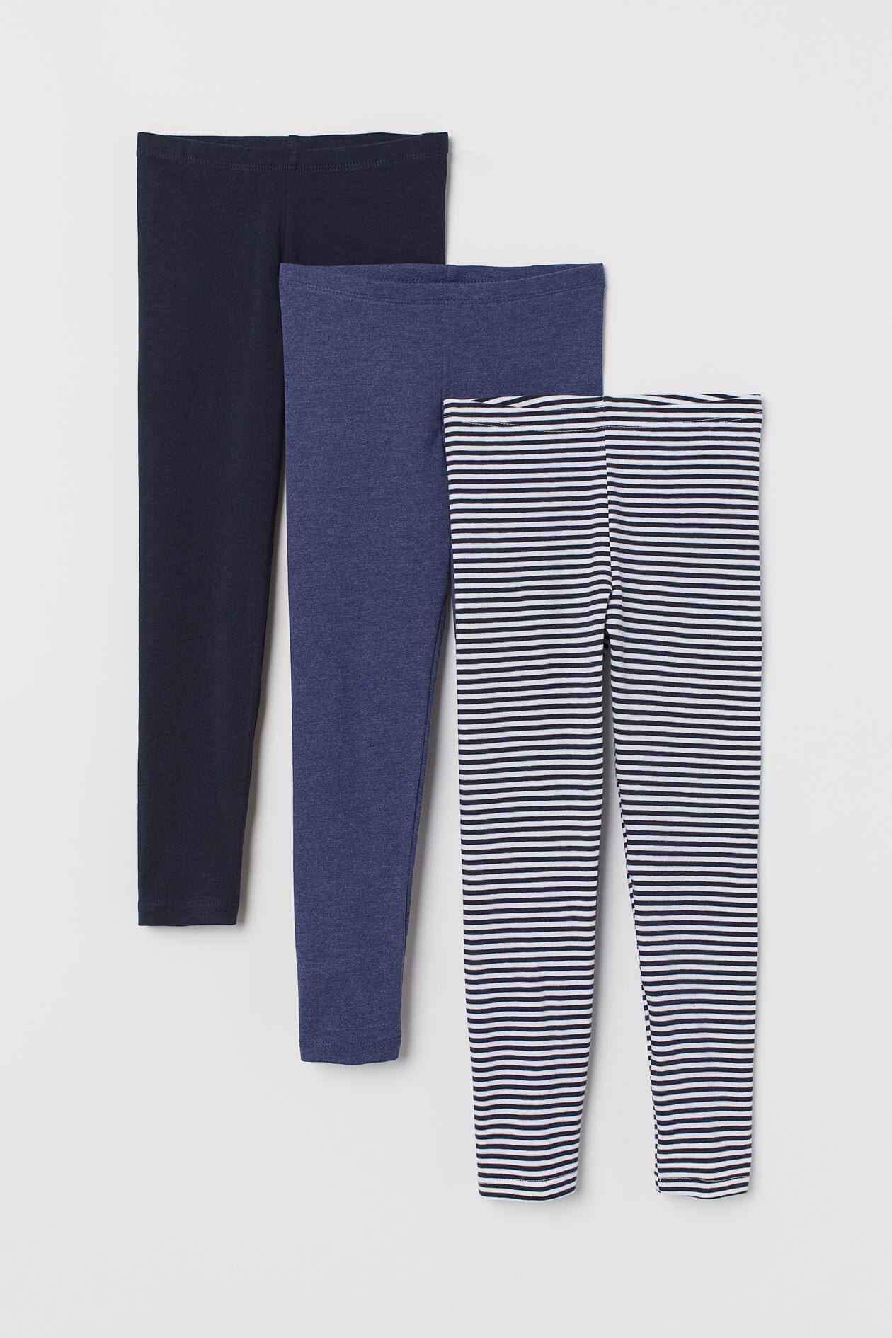 Tri para helanki od žerseja - Blue/Striped - Kids | H&M RS