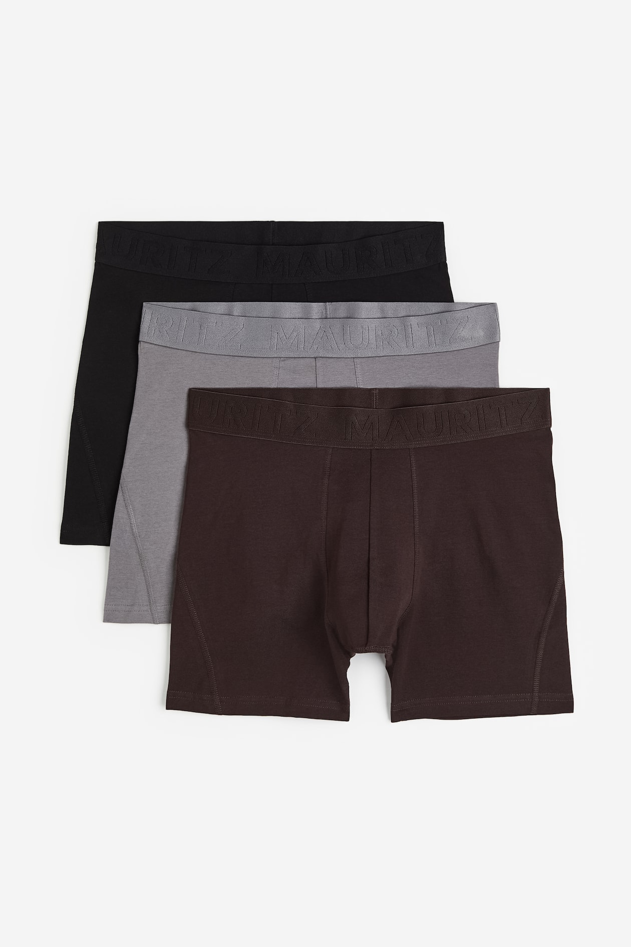 Lot de 3 boxers Lycra® mi-longs - Marron/gris/noir - HOMME | H&M FR