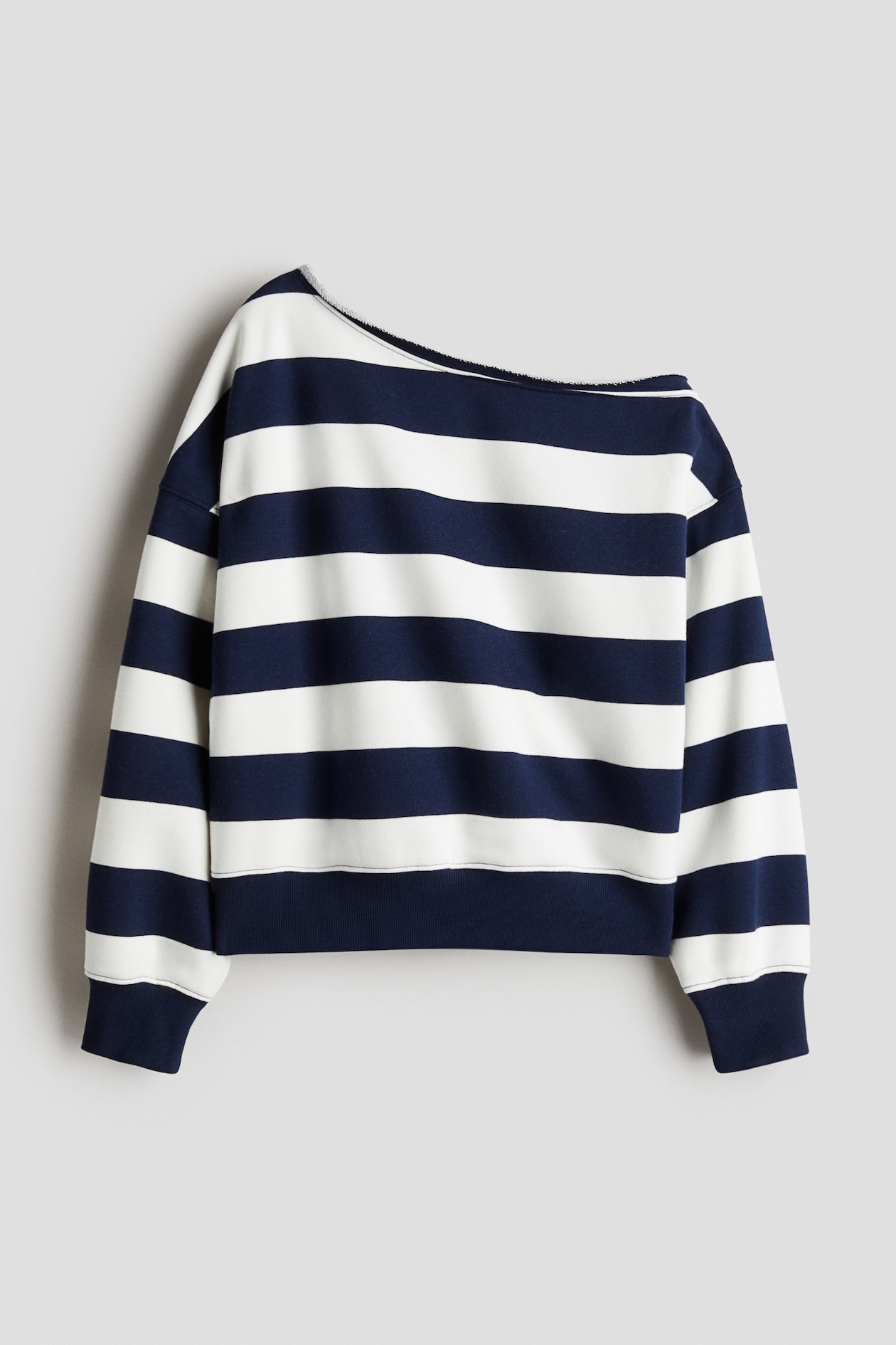 One-Shoulder Sweatshirt - Navy blue/striped - Kids | H&M US