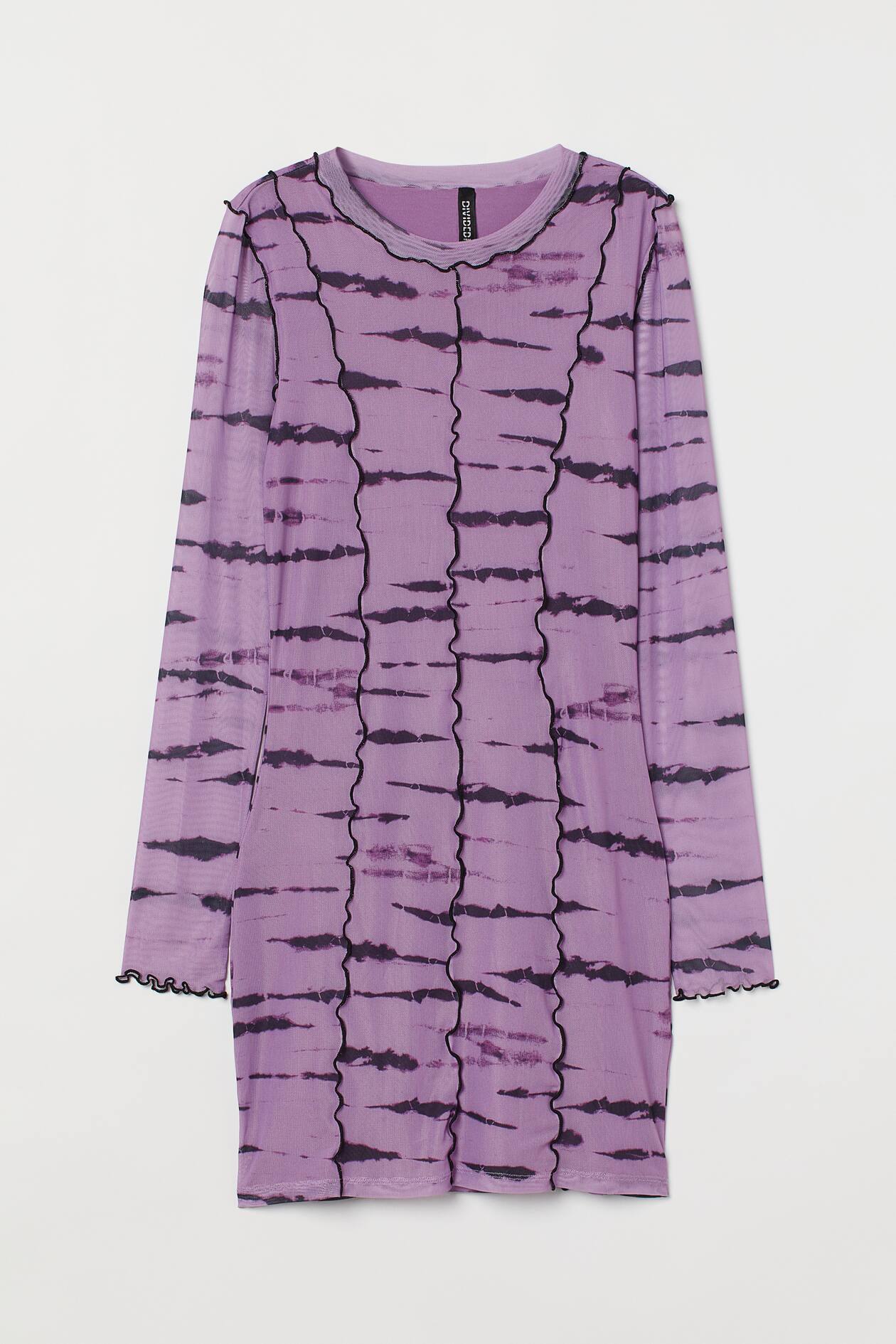 Mesh Dress - Light purple/tie-dye - Ladies | H&M US