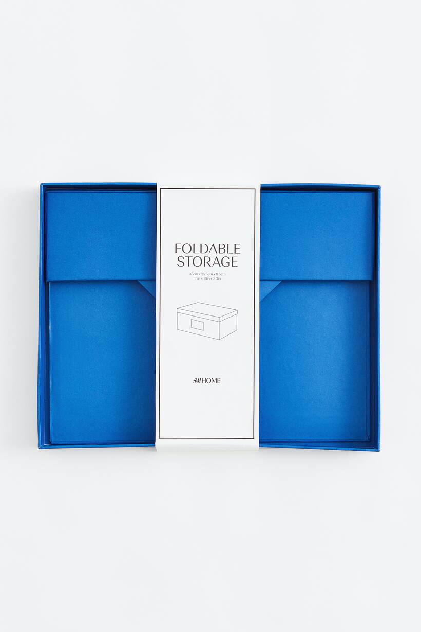 Lidded shallow storage box - Blue - Home All | H&M GB