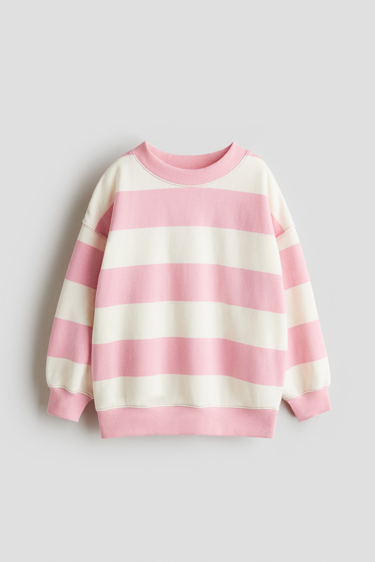 Chandail grande taille à l'intérieur brossé - Rose/rayé - Kids | H&M CA