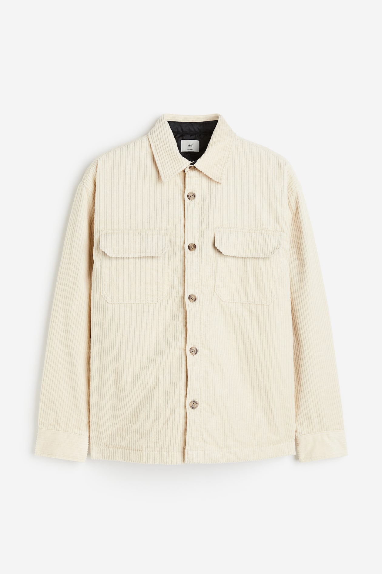 Loose Fit Corduroy Shacket - Cream - Men | H&M US