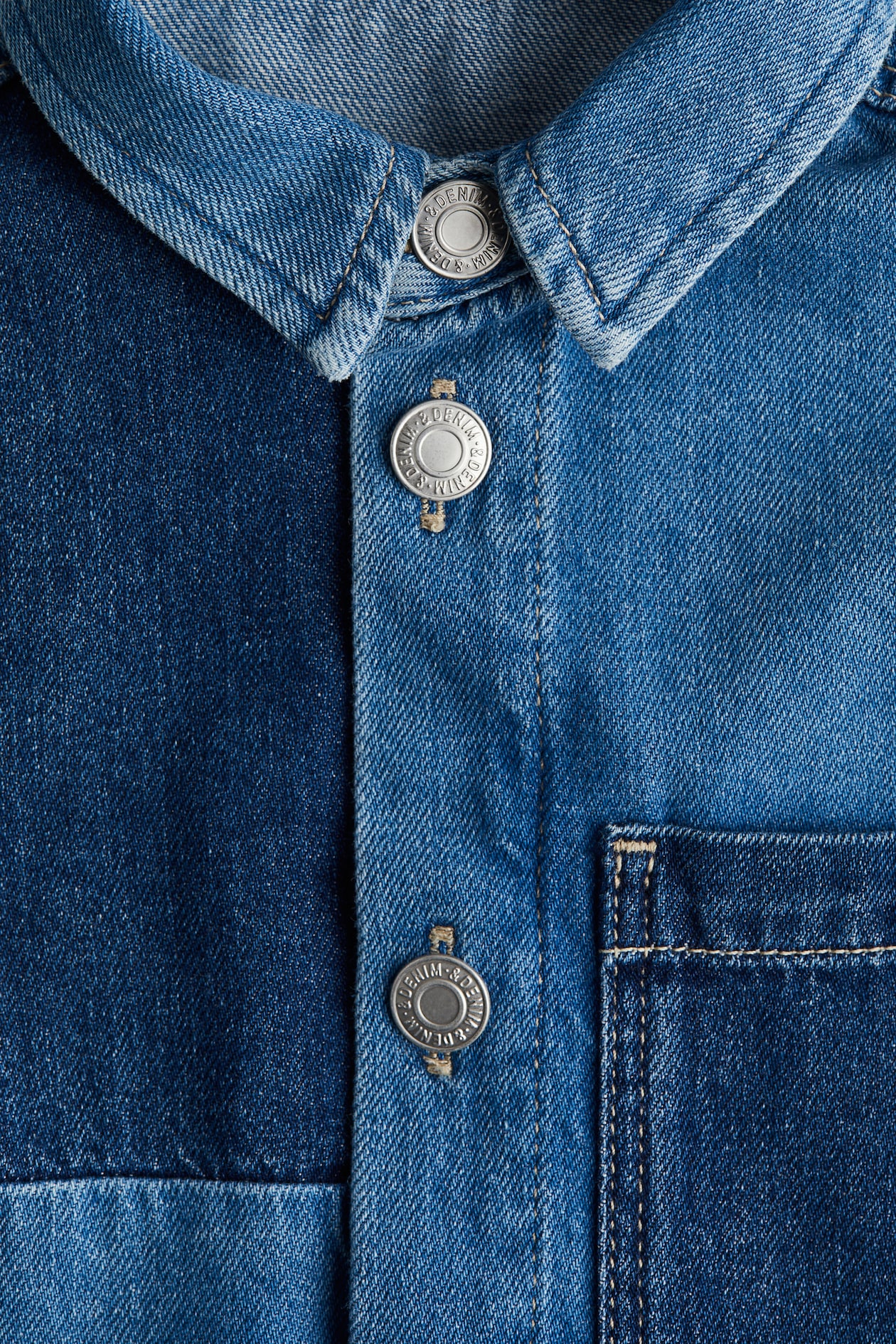 Color-block Denim Shirt - Denim blue/color-block - Kids | H&M US