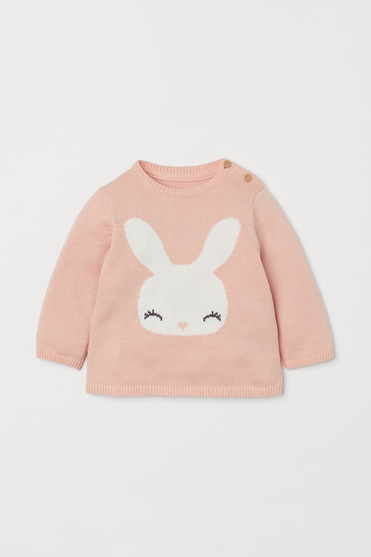 Knit Sweater - Light pink/rabbit - Kids | H&M US